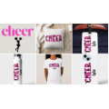 Cheerleader Cheer Pink Glitter Personalized Water Bottle | Zazzle