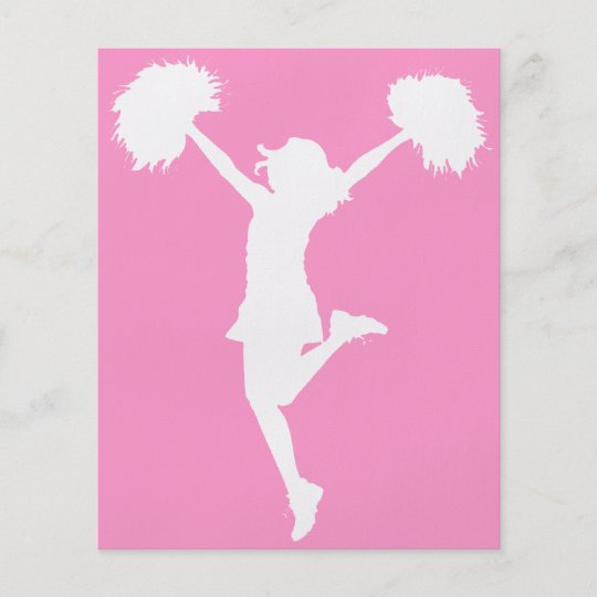 Cheerleader Cheering with Customizable Background Flyer | Zazzle.com