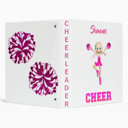 Cheerleader Cute Pink and White Cheer Binder | Zazzle