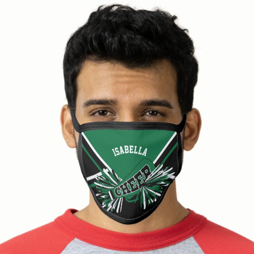 Cheerleader - Dark Green Face Mask | Zazzle