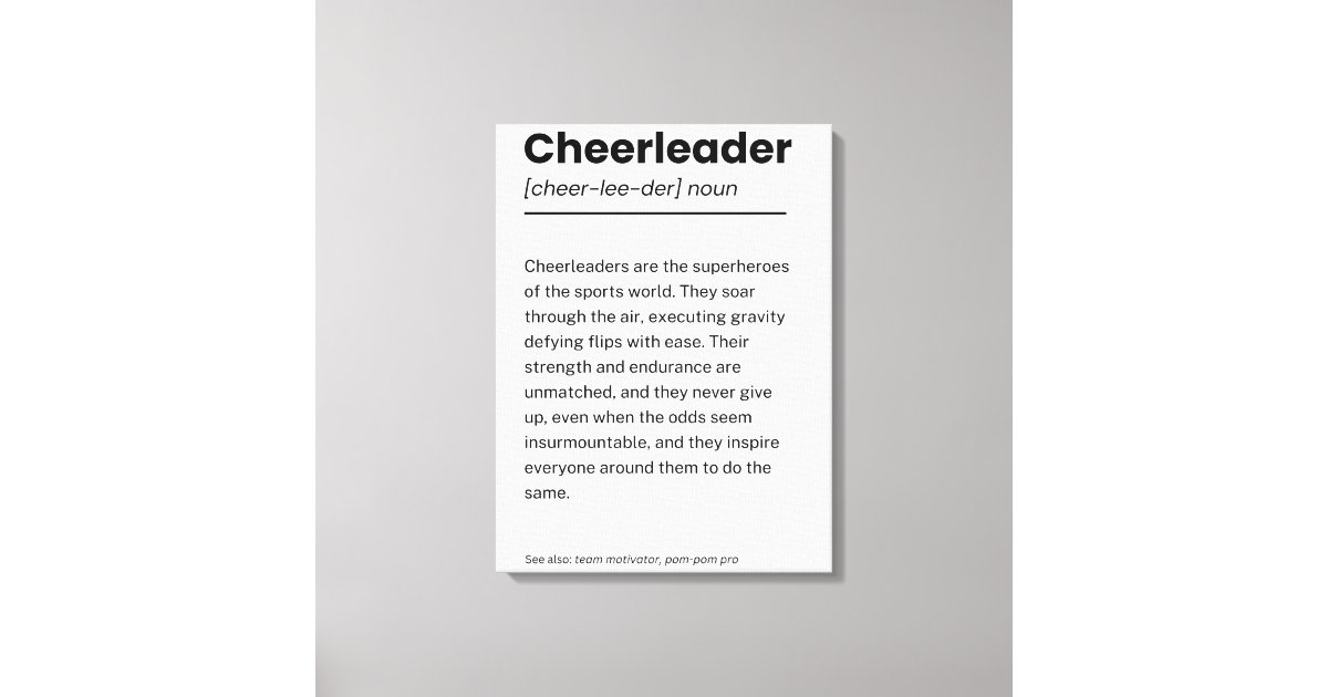 Cheerleader Definition, Cheerleading Decor Gifts | Zazzle