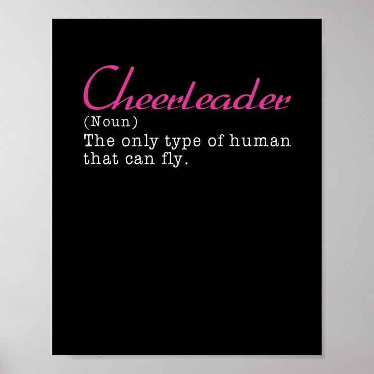 Cheerleader Definition Cheerleading Explanation Poster | Zazzle