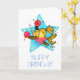 Cheerleader fish cute funny comics birthday card | Zazzle