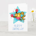 Cheerleader fish cute funny comics birthday card | Zazzle