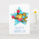 Cheerleader fish cute funny comics birthday card | Zazzle