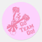 Pink Cheerleader Classic Round Sticker | Zazzle.com