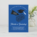 Cheerleader Graduation Party Blue and Black Invitation | Zazzle