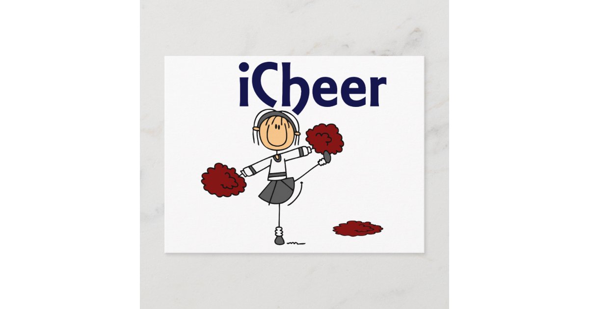 Cheerleader I Cheer Stick Figure Postcard | Zazzle