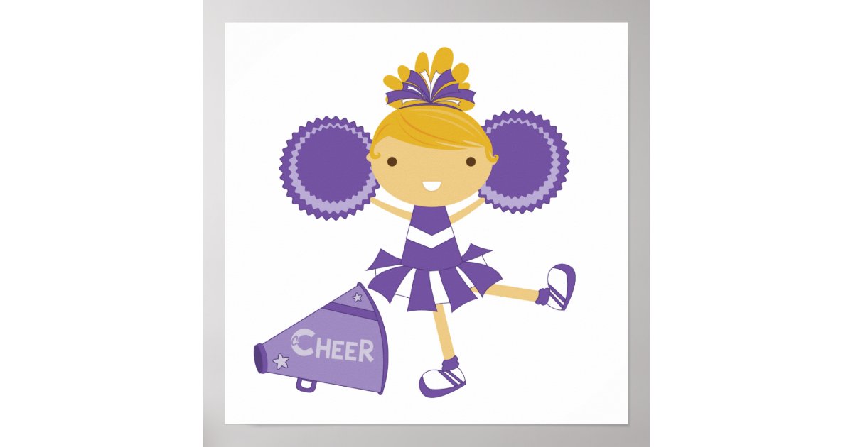 Cheerleader in Purple Poster | Zazzle