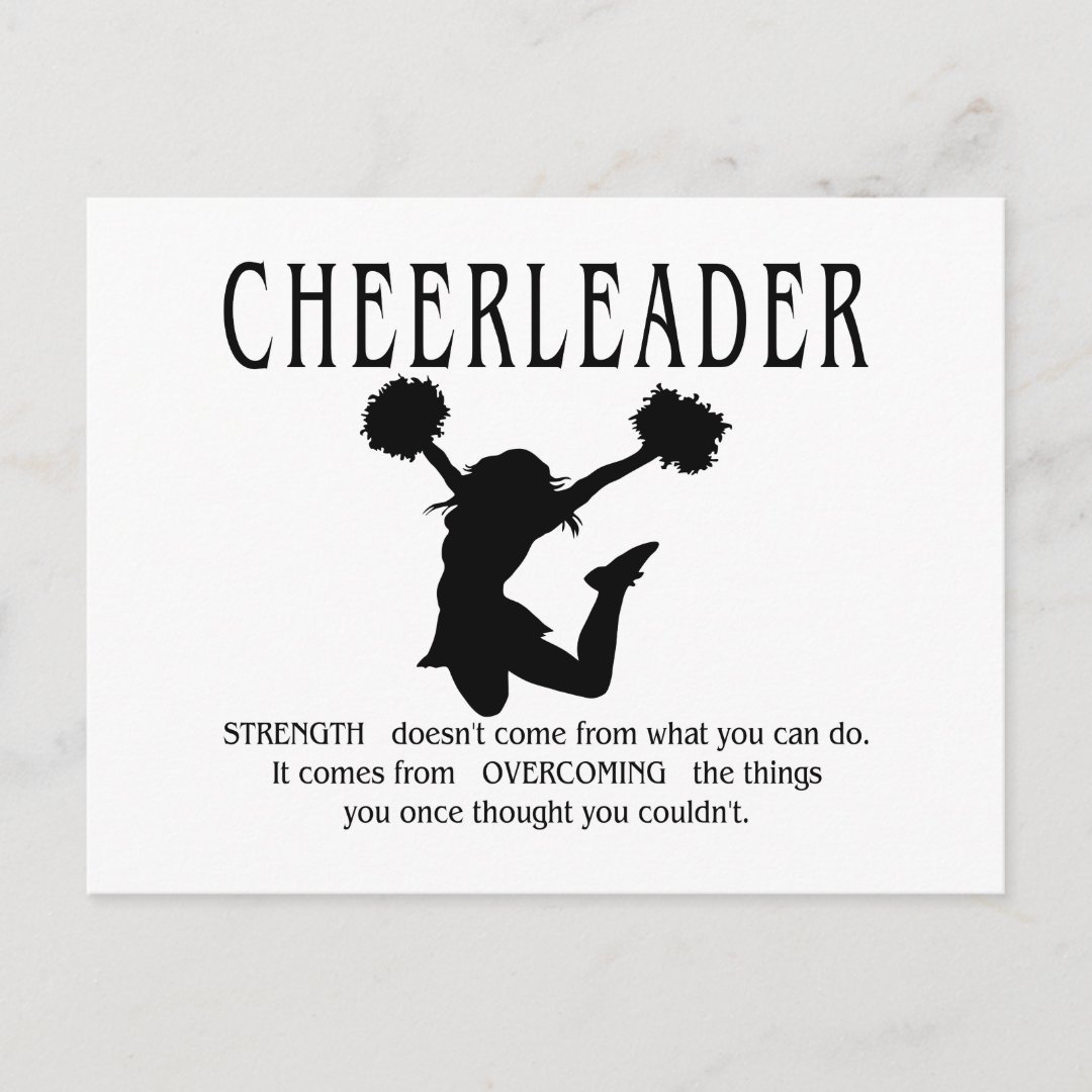 Cheerleader inspirational Quote Postcard | Zazzle