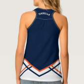 Cheerleader - Navy Blue, Orange & White Tank Top | Zazzle