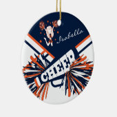 Cheerleader - Orange, White and Navy Blue Ceramic Ornament | Zazzle