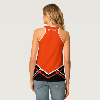 Cheerleader - Orange, White & Black Tank Top | Zazzle