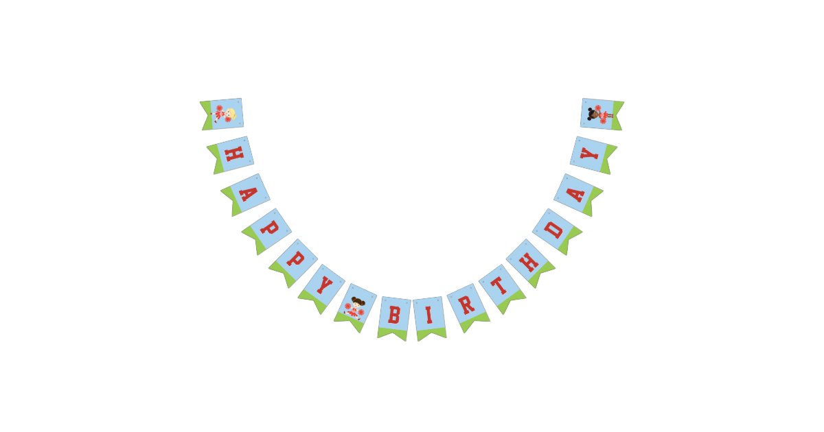 Cheerleader Party Bunting Flags | Zazzle
