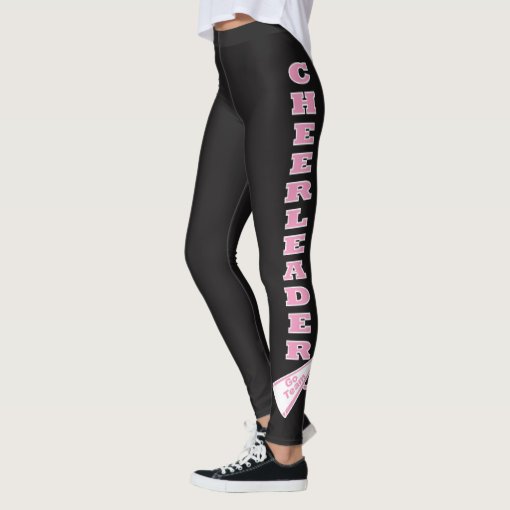 Cheerleader Pink Typography Letters Leggings | Zazzle