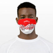 Cheerleader - Red, Gray and White Adult Cloth Face Mask | Zazzle