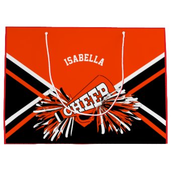 Cheerleader - Red, White and Black - Large Large Gift Bag | Zazzle