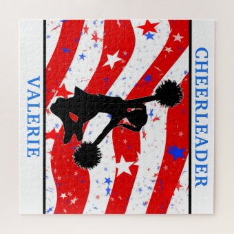 Cheerleader Red, White & Blue Puzzle | Zazzle