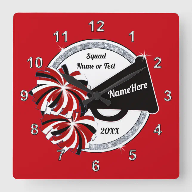 Cheerleader Room Decorating Ideas, Cheer Clock | Zazzle