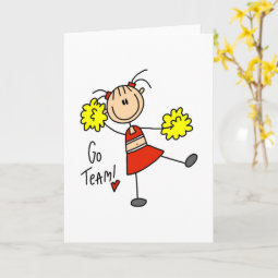 Cheerleader Stick Figure Card | Zazzle