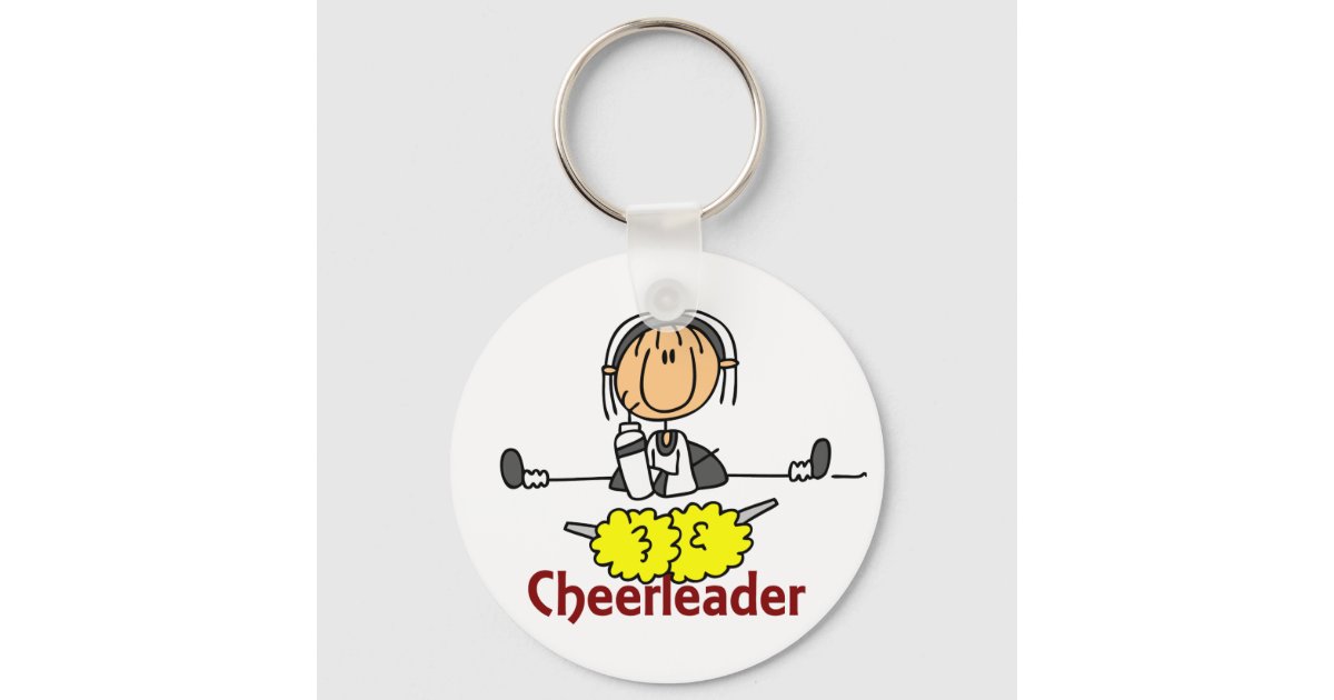 Cheerleader Stick Figure Keychain | Zazzle
