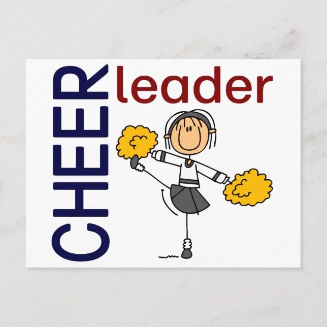 Cheerleader Stick Figure Postcard | Zazzle