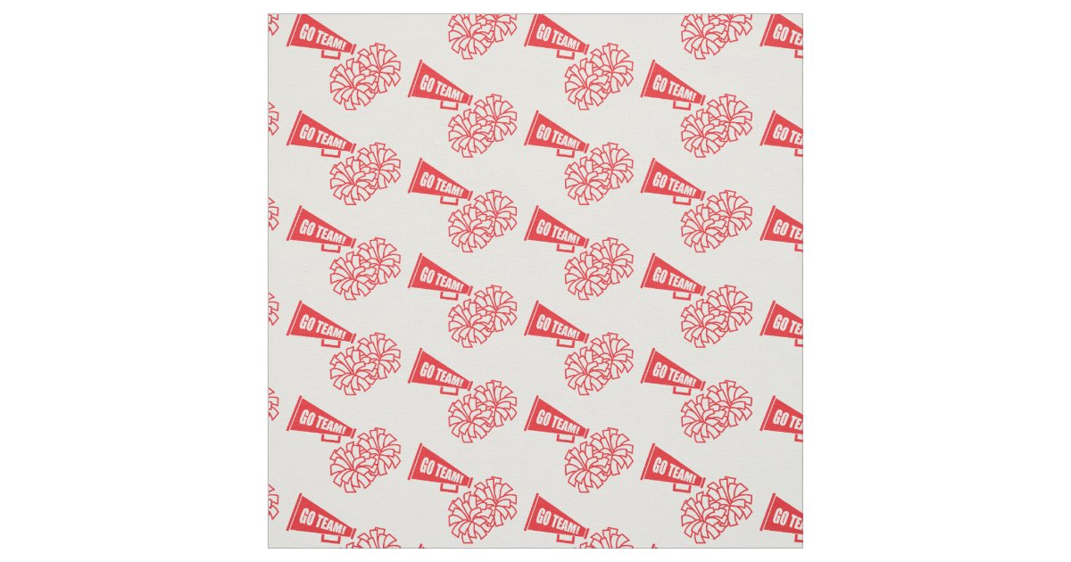 Cheerleader Team School Colors Red & White Fabric | Zazzle