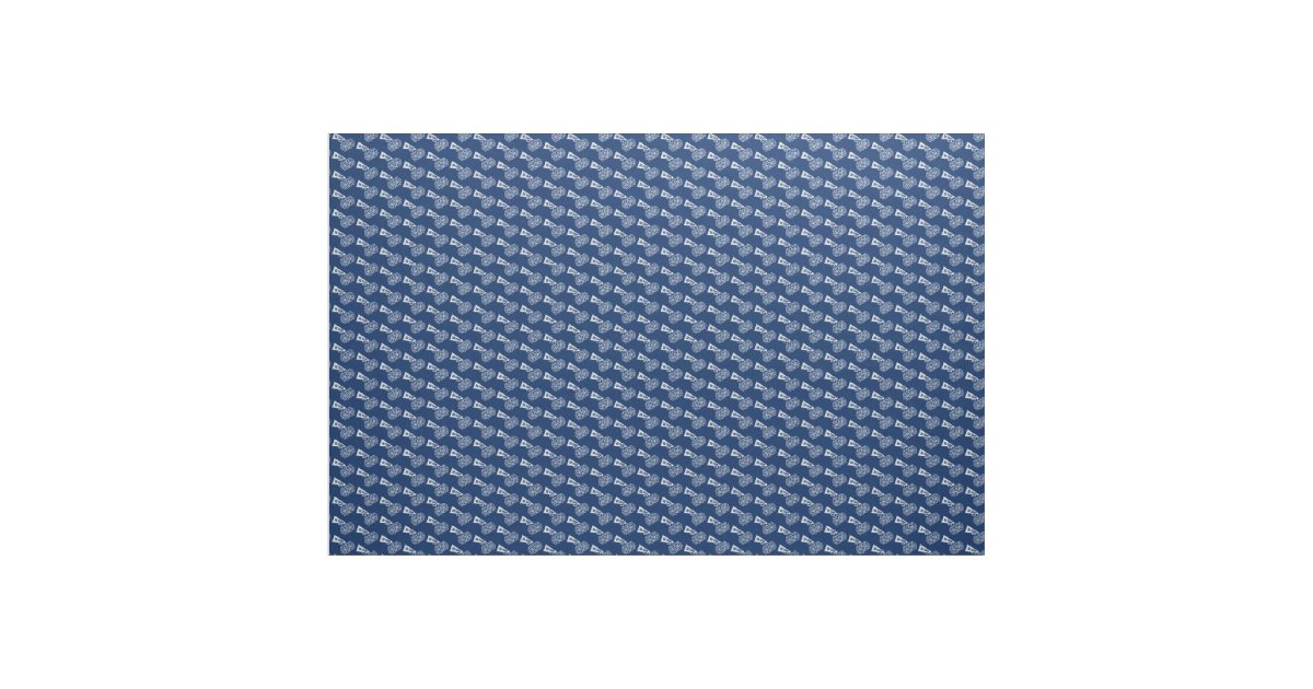Cheerleader Team School Colors White & Navy Blue Fabric | Zazzle