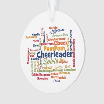 Cheerleader Word Cloud (Cheer Leader) Ornament | Zazzle