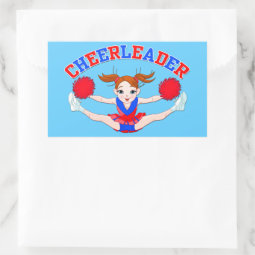 Cheerleaders, Flying Cheerleader Rectangular Sticker | Zazzle