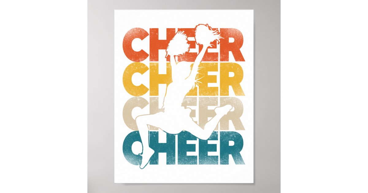 Cheerleading Cheer Cheer Retro Vintage Poster | Zazzle