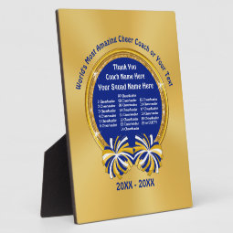 Cheerleading Coach Gift Ideas Personalized Plaque | Zazzle
