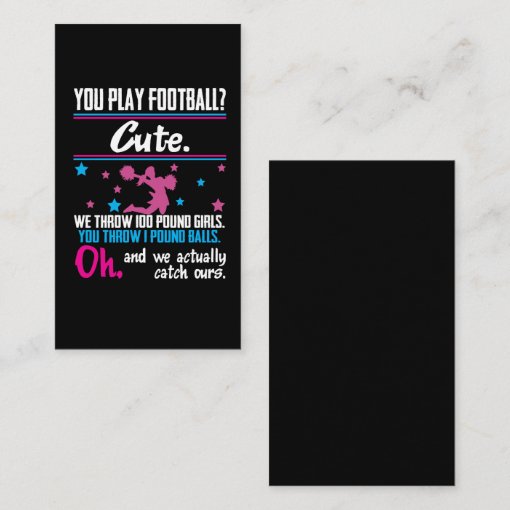 Cheerleading Gift You Play Football That's Cute Business Card | Zazzle