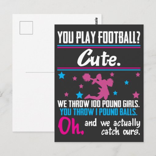 Cheerleading Gift You Play Football That's Cute Postcard | Zazzle
