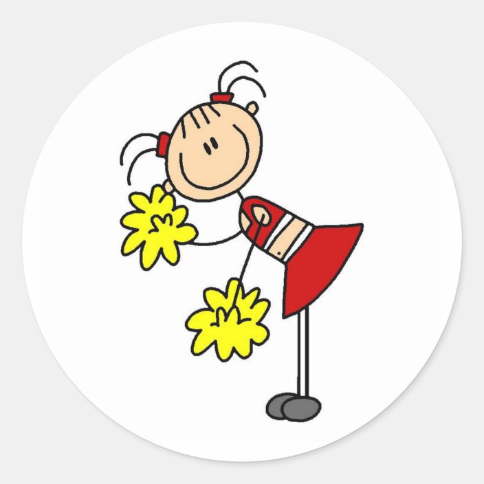 Cheerleading Girl Stick Figure Sticker | Zazzle