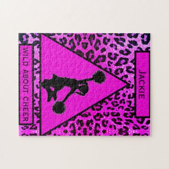 Cheerleading Leopard Wild About Cheer Puzzle | Zazzle