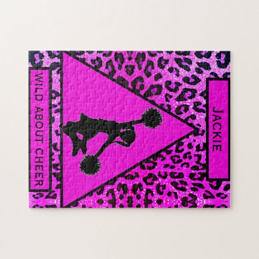 Cheerleading Leopard Wild About Cheer Puzzle | Zazzle