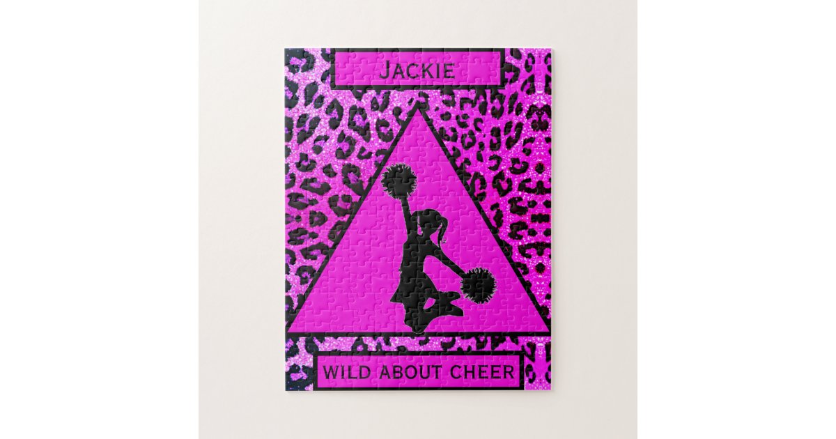 Cheerleading Leopard Wild About Cheer Puzzle | Zazzle