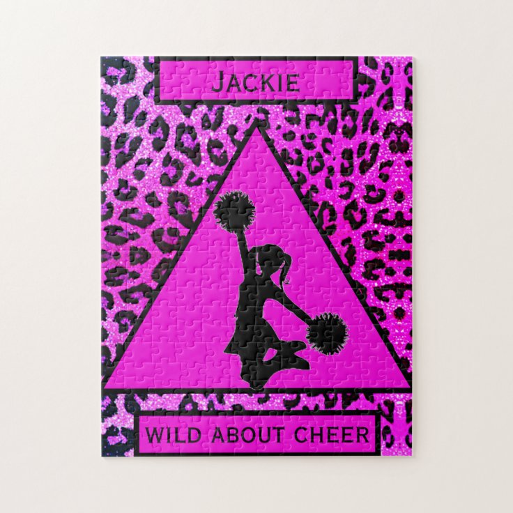Cheerleading Leopard Wild About Cheer Puzzle | Zazzle
