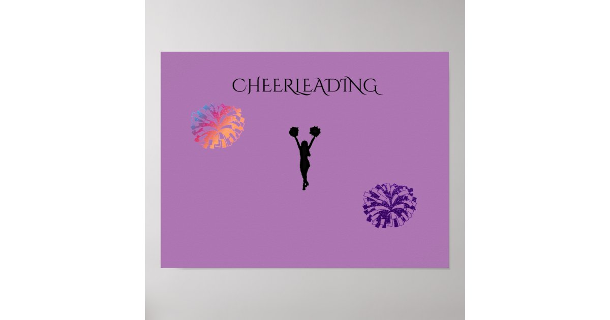 Cheerleading purple poster. poster | Zazzle
