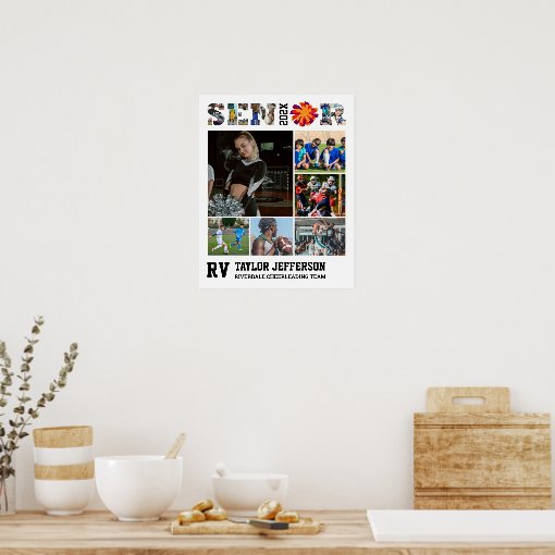 Cheerleading Senior Cheer Team Photo Collage Poster | Zazzle