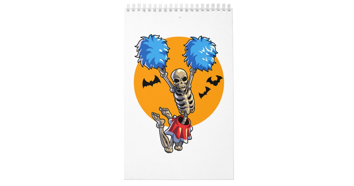 Cheerleading Skeleton Halloween Cheer Mom Girls Wo Calendar | Zazzle