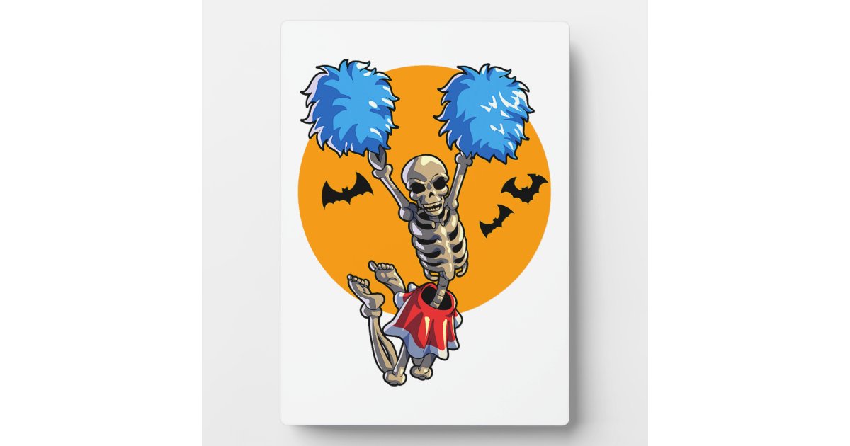 Cheerleading Skeleton Halloween Cheer Mom Girls Wo Plaque | Zazzle