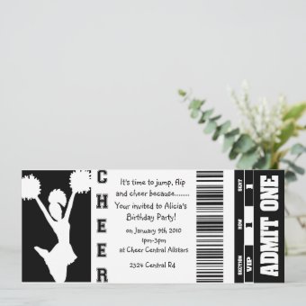 cheerleading ticket invite | Zazzle