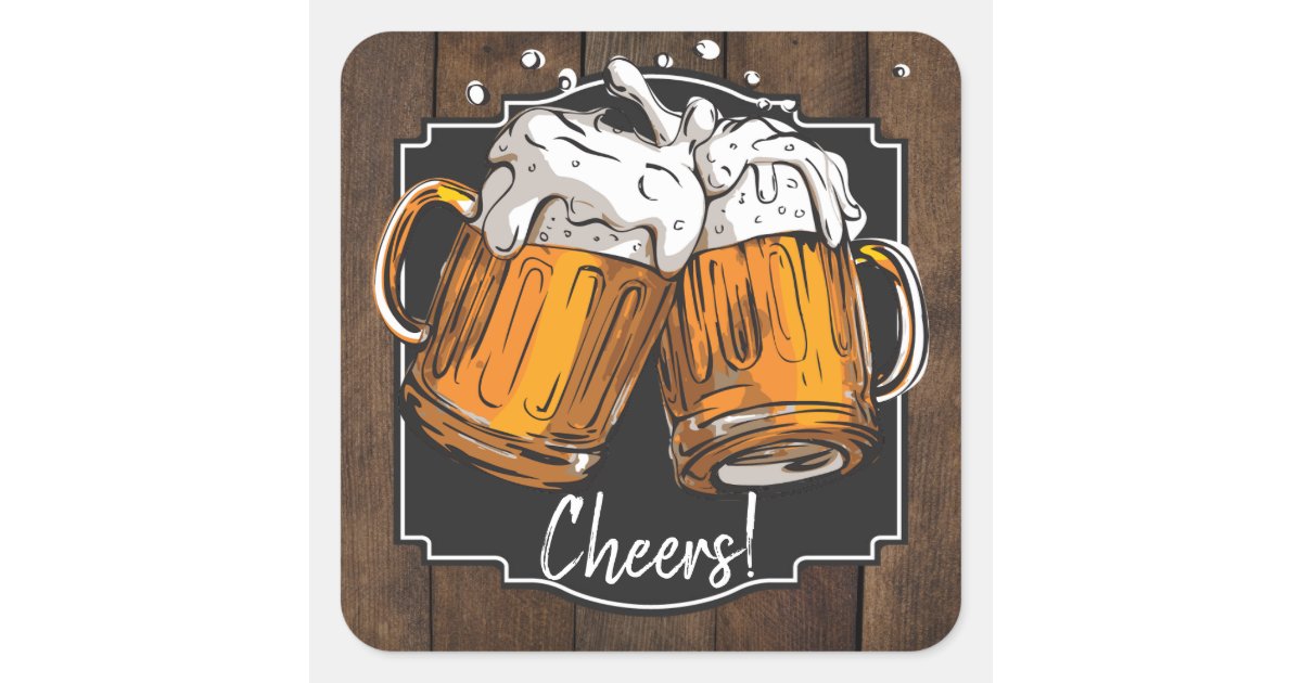 Cheers and Beers Birthday Party Stickers | Zazzle
