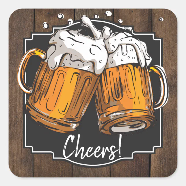 Cheers and Beers Birthday Party Stickers | Zazzle