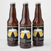 Cheers and Beers to 18 Years Beer Bottle Label | Zazzle