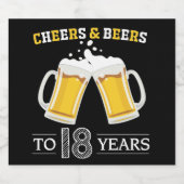 Cheers and Beers to 18 Years Beer Bottle Label | Zazzle