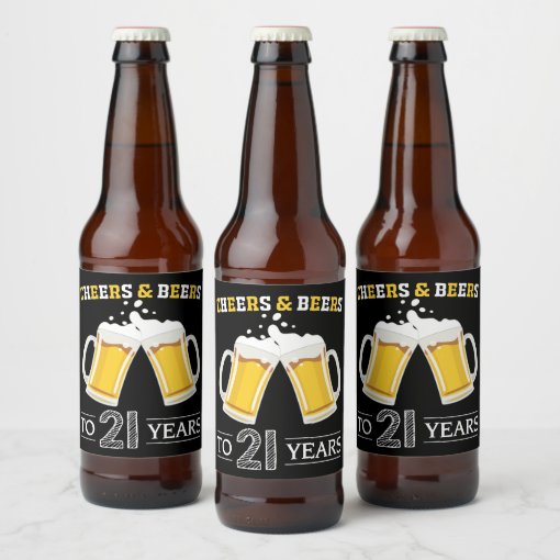 Cheers and Beers to 21 Years Beer Bottle Label | Zazzle