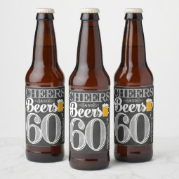 Cheers and Beers to 60 Years Beer Bottle Label | Zazzle